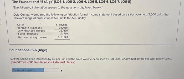 Solved The Foundational 15 (Algo) [LO6-1, L06-3, LO6-4, | Chegg.com