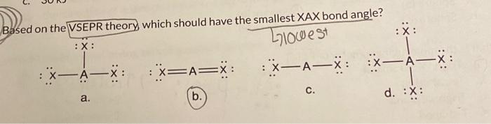Solved Based on the VSEPR theory which should have the | Chegg.com