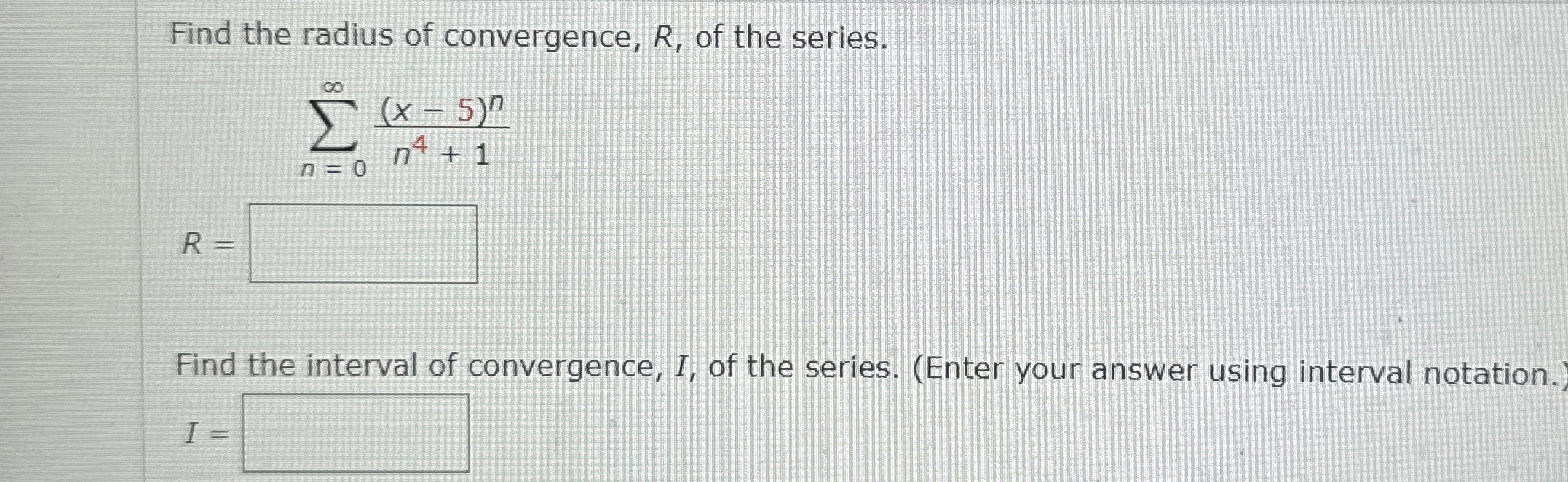 Solved Find the radius of convergence, R, ﻿of the | Chegg.com