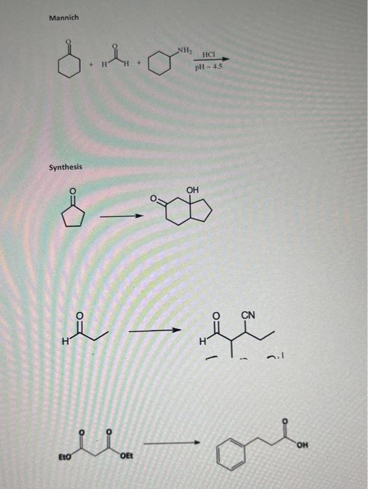 Solved Mannich Synthesis | Chegg.com