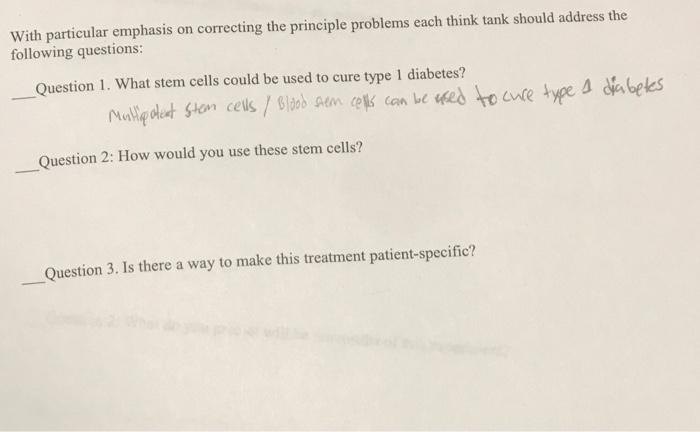 Solved With particular emphasis on correcting the principle | Chegg.com