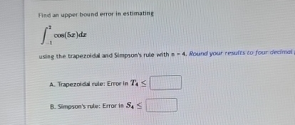 Solved Find an upper bound error in | Chegg.com
