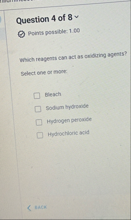 Solved Question 4 ﻿of 8~ Points possible: 1.00Which reagents | Chegg.com