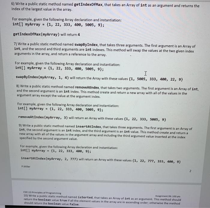 Solved CSE 110 Principles of Programming Assignment 06:100 | Chegg.com