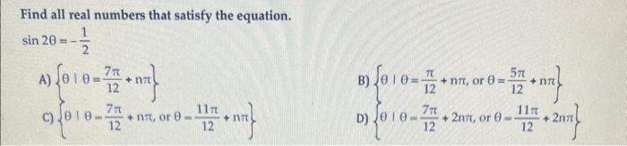 Solved Find all real numbers that satisfy the equation. | Chegg.com