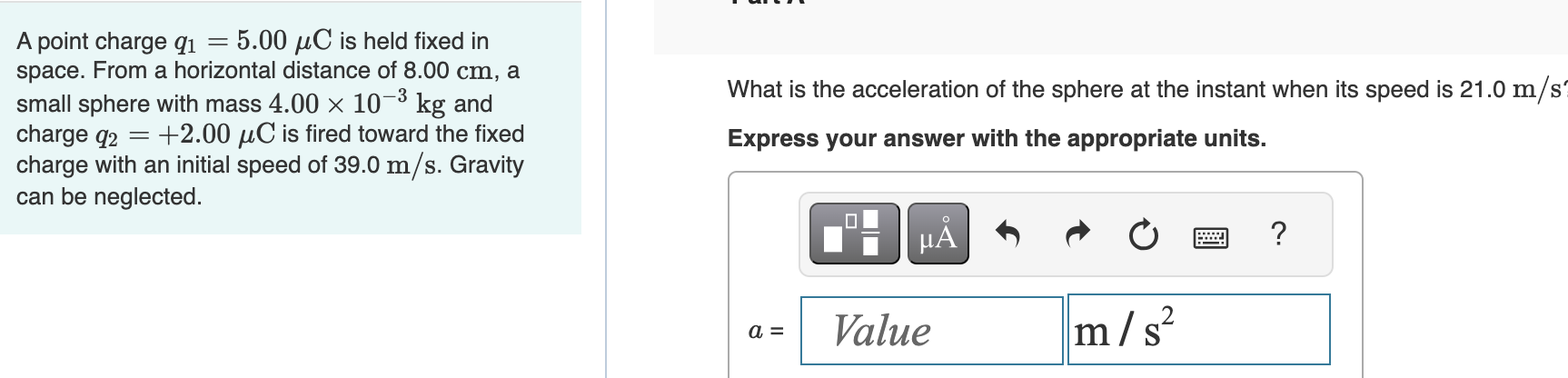 Solved A point charge q1=5.00μC ﻿is held fixed inspace. From | Chegg.com