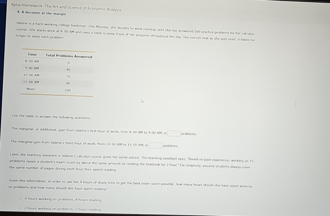Solved Aplia Homework: The Art and Science of Economic | Chegg.com