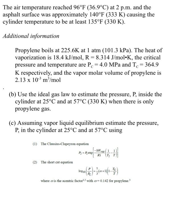 Solved The air temperature reached 96°F (36.9°C) at 2 p.m. | Chegg.com