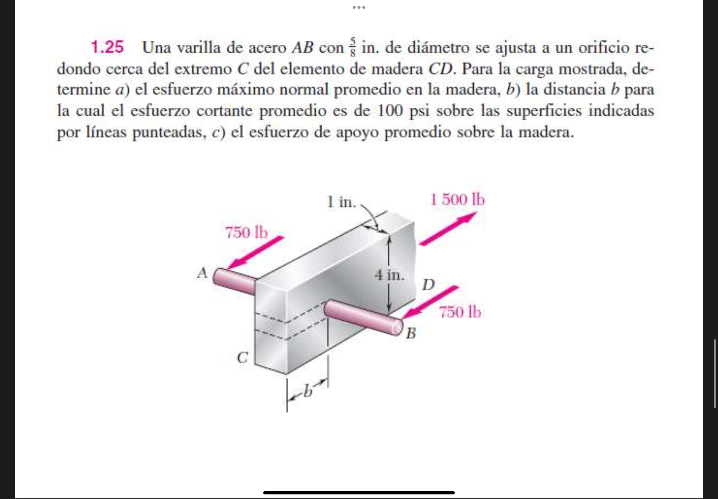 Solved 1.25 ﻿Una varilla de acero ABcon58 ﻿in. ﻿de diámetro | Chegg.com