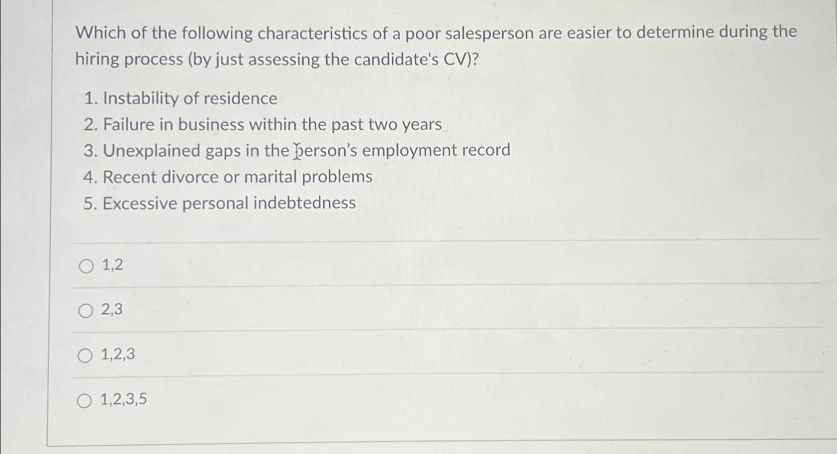 Solved Which of the following characteristics of a poor | Chegg.com