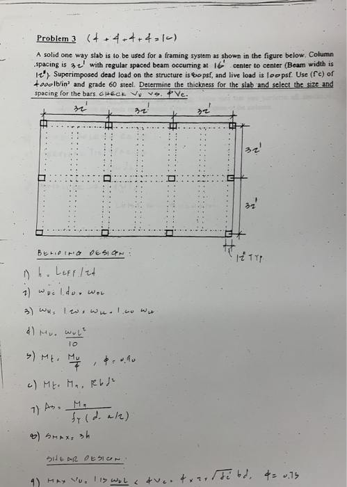 Problem 3 (14-++421) A solid one way slab is to be | Chegg.com