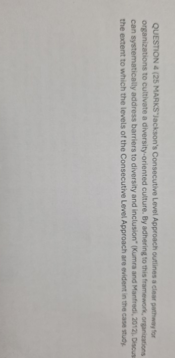 Solved QUESTION 4 (25 ﻿MARKS"Jackson's Consecutive Level | Chegg.com
