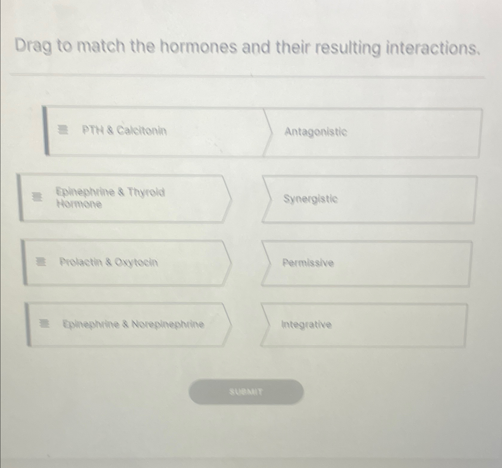 Solved Drag to match the hormones and their resulting | Chegg.com