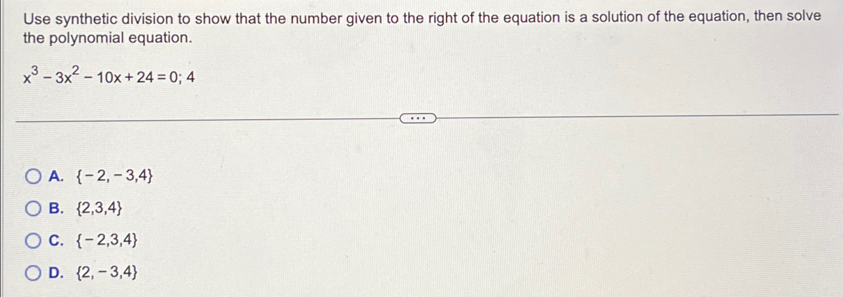 Solved Use synthetic division to show that the number given | Chegg.com