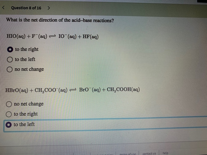Solved What is the net direction of the | Chegg.com