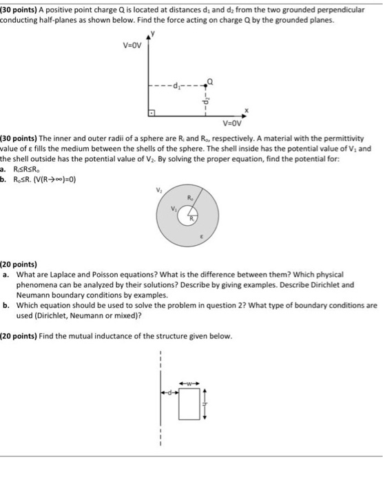 Solved (30 points) A positive point charge Q is located at | Chegg.com