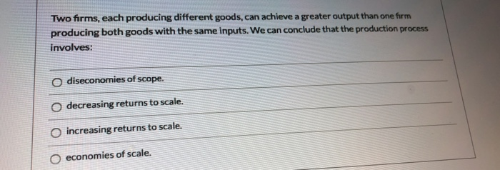 Solved Two firms, each producing different goods, can | Chegg.com