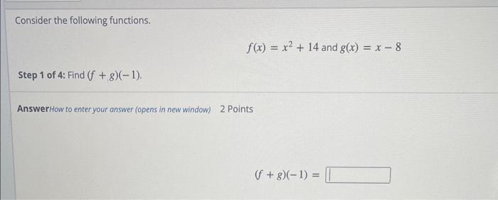 Solved Consider the following functions. f(x)=x2+14 and | Chegg.com