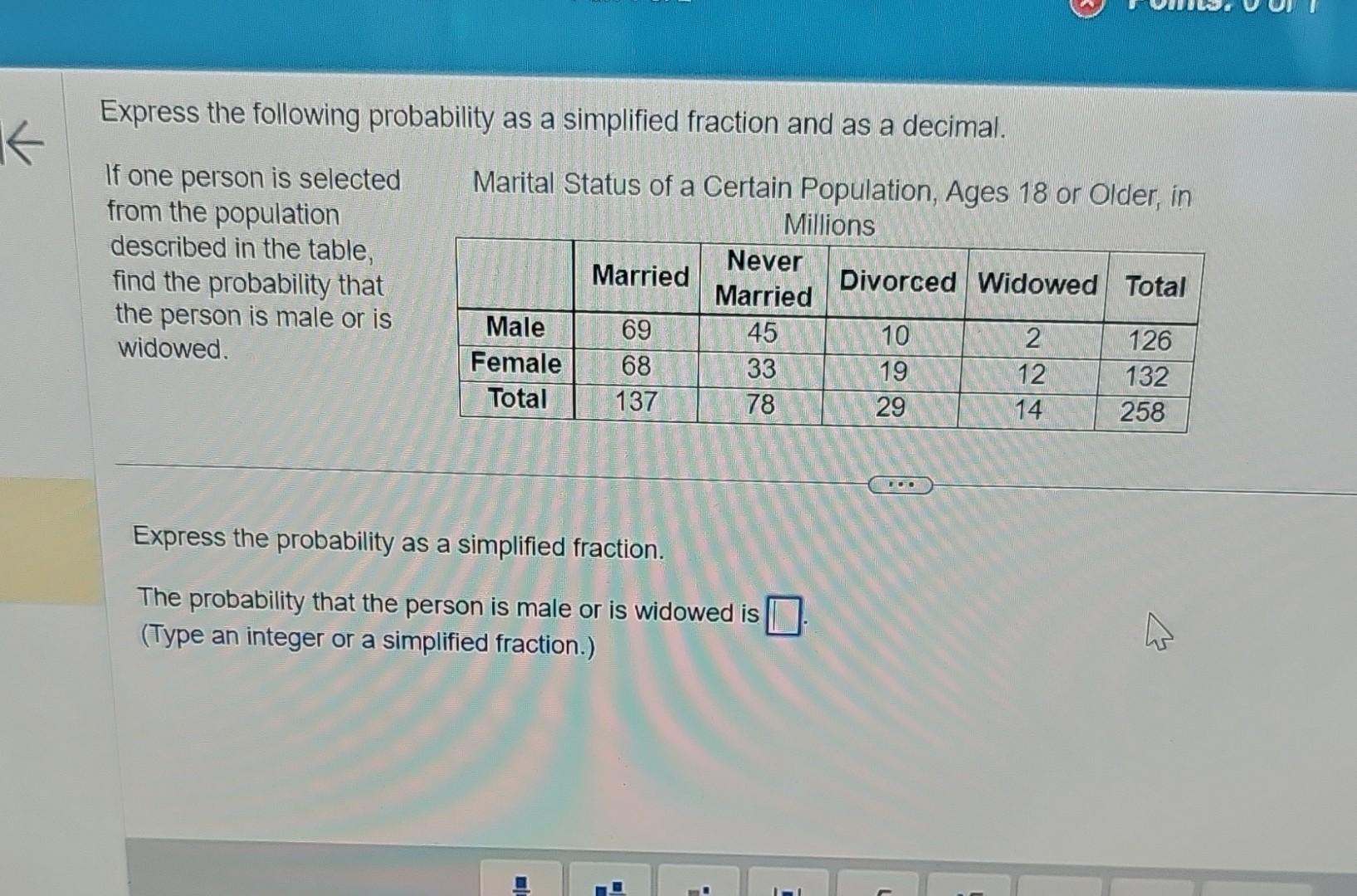 Solved Express the following probability as a simplified | Chegg.com