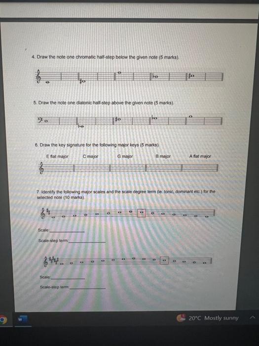 1. Identify the names of the following notes (5 | Chegg.com