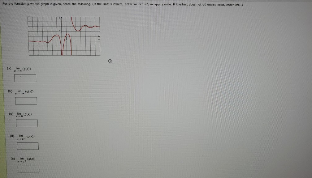 Solved For the function g whose graph is given, state the | Chegg.com