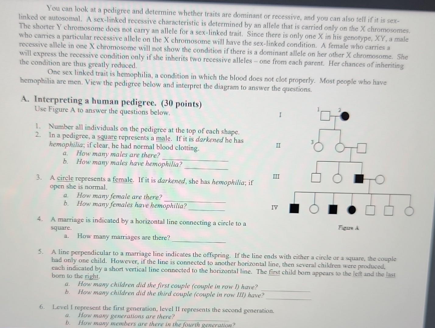 Solved You can look at a pedigree and determine whether | Chegg.com