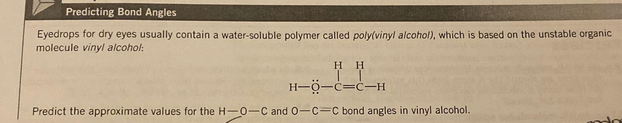 Solved Predicting Bond AnglesEyedrops for dry eyes usually | Chegg.com