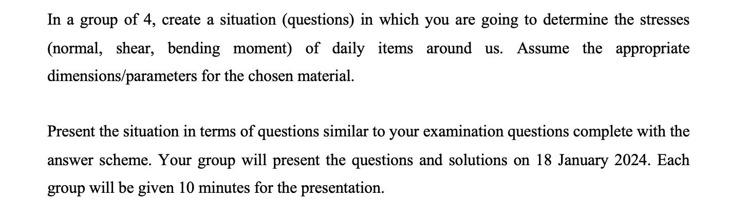 Solved create a situation (questions) ﻿in which you are | Chegg.com
