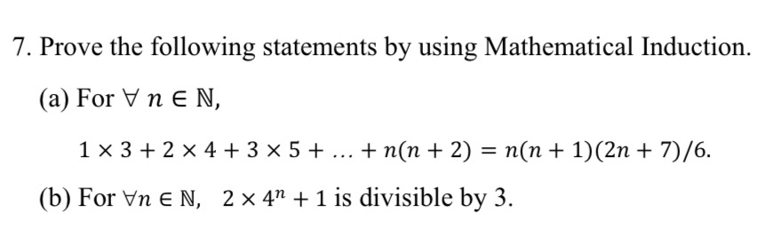 Solved Prove the following statements by using Mathematical | Chegg.com