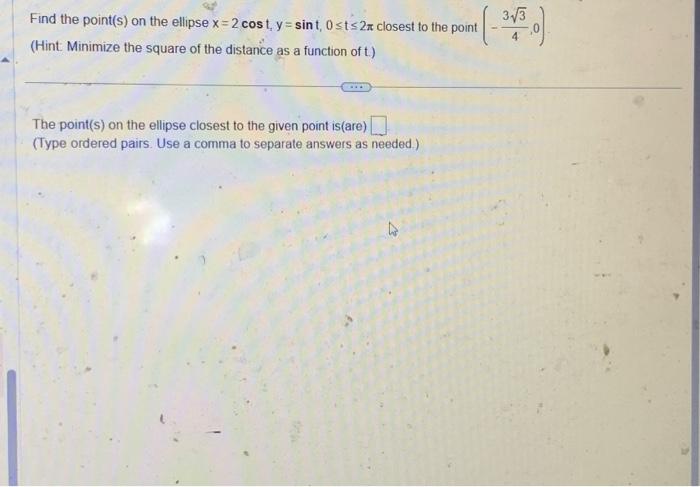 Solved Find the point(s) on the ellipse | Chegg.com