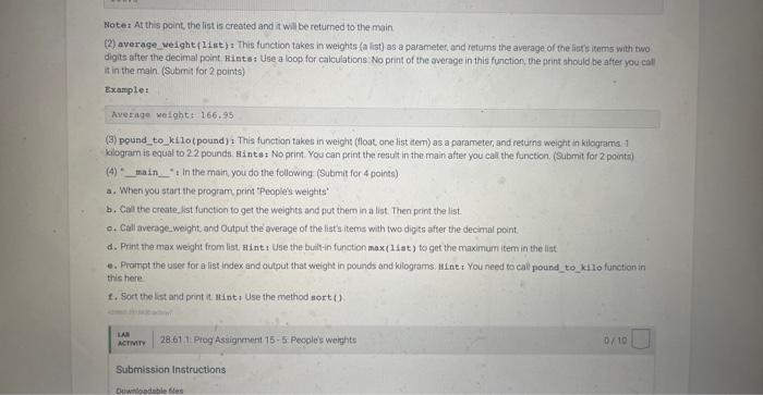 Solved 28.61 Prog Assignment 15 - 5: People's weights | Chegg.com