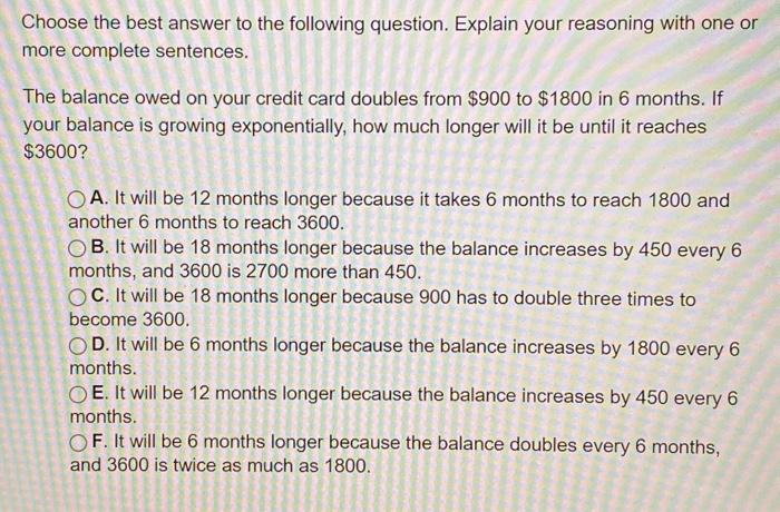 Solved Choose the best answer to the following question. | Chegg.com