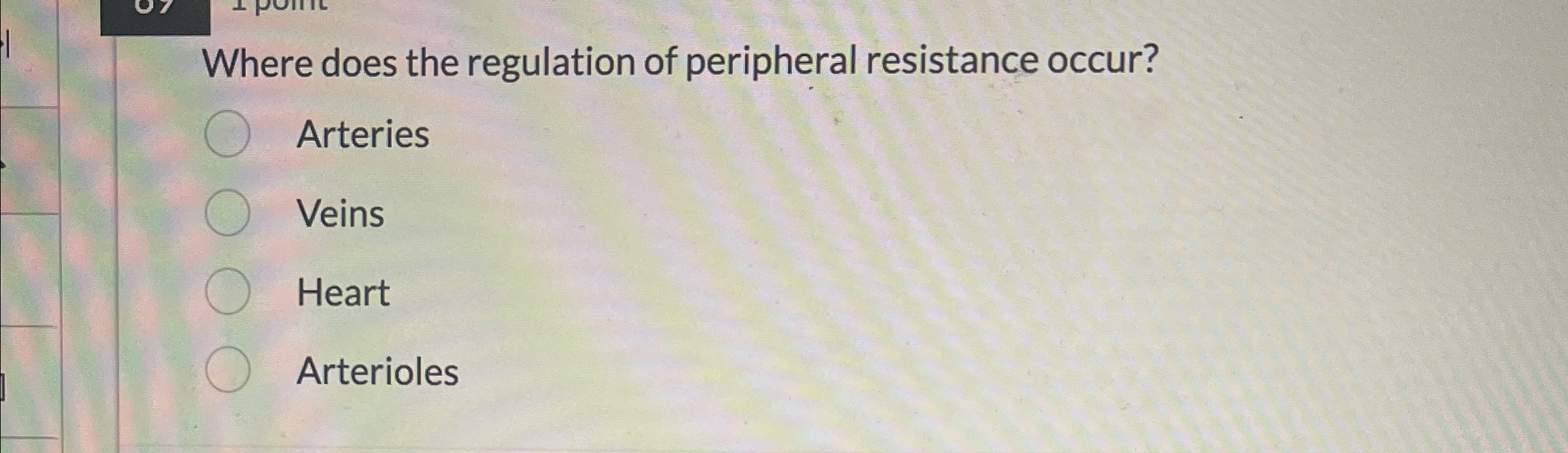 Solved Where does the regulation of peripheral resistance | Chegg.com