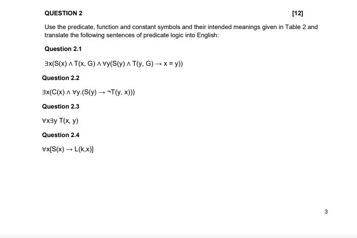 Solved Question 2 12 Use The Predicate Function And 