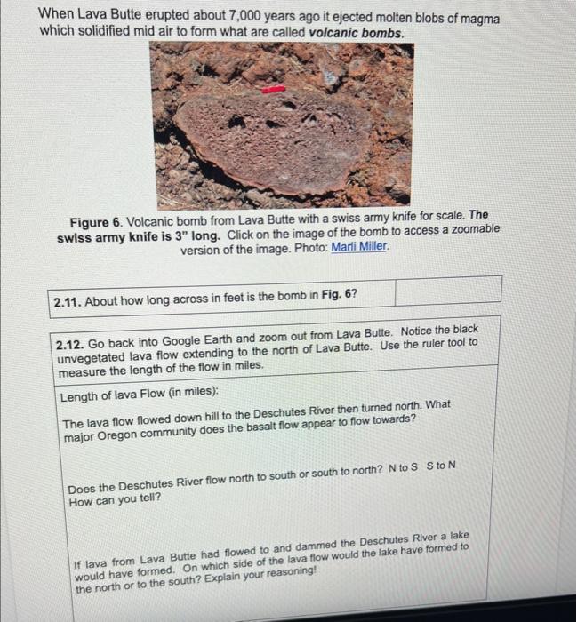 Solved 2.10. Examine Lava Butte with Google Earth to get a | Chegg.com