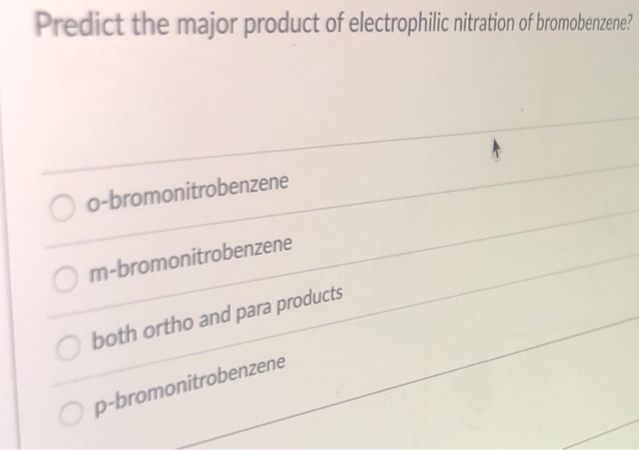 Solved Predict the major product of electrophilic nitration | Chegg.com