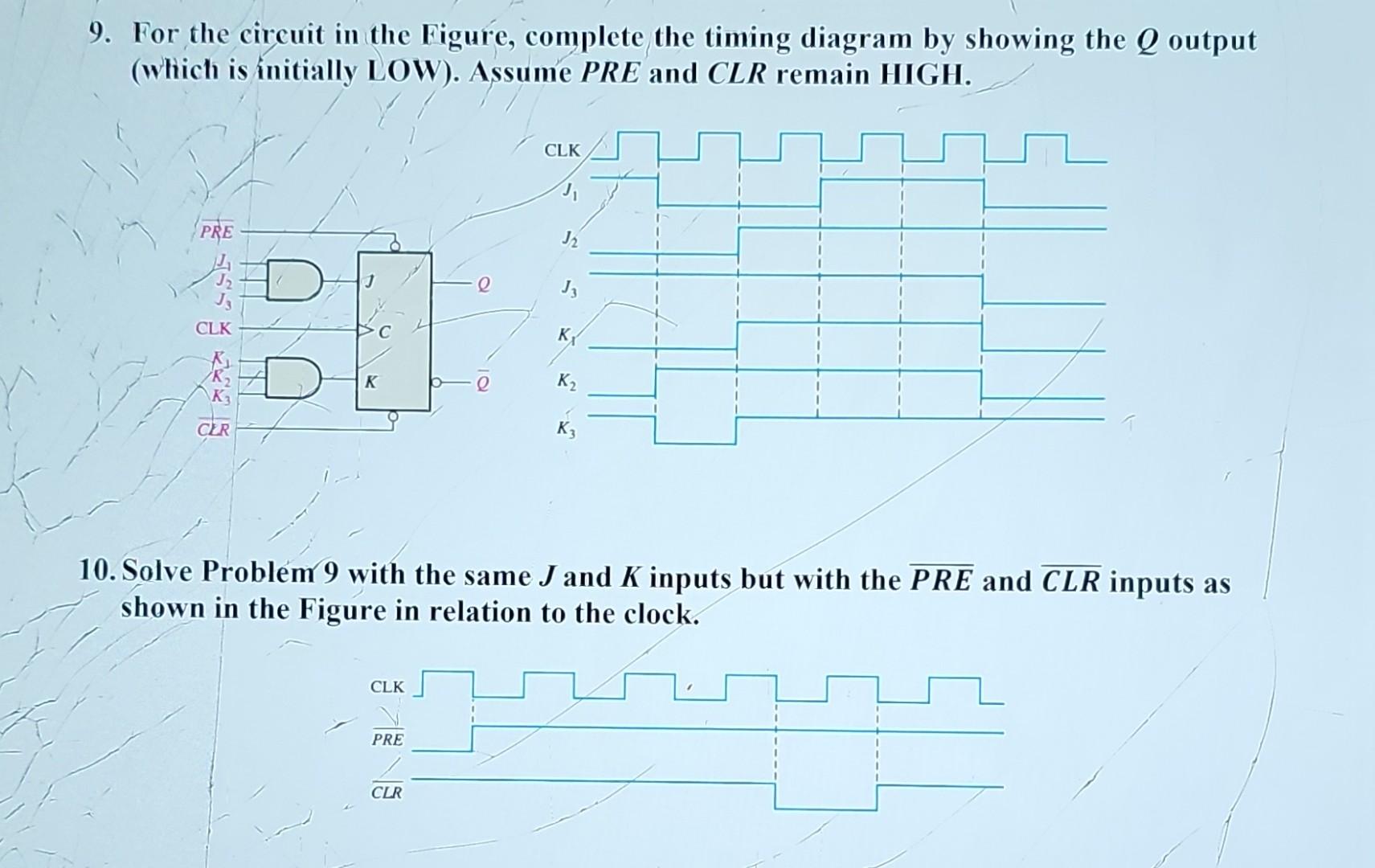 Solved 9. For the circuit in the Figure, complete the timing | Chegg.com