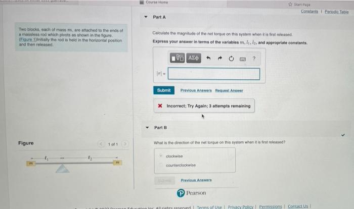 Solved CourHome Constants Periodic Tati Part A Two blocks, | Chegg.com