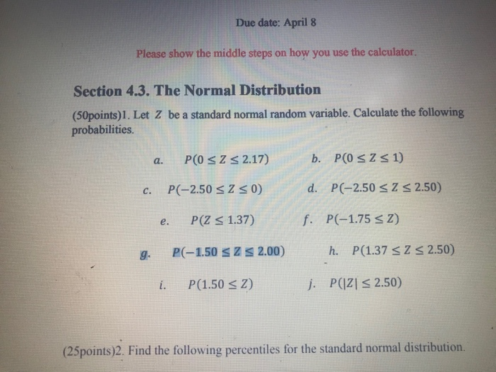 Solved Due date: April 8 Please show the middle steps on how | Chegg.com
