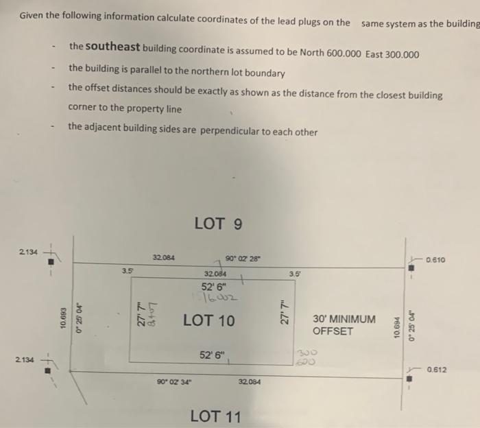 Solved Given the following information calculate coordinates | Chegg.com