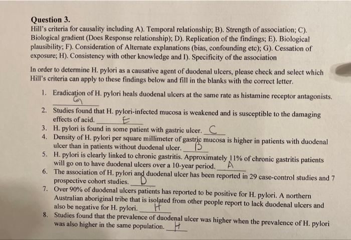 Solved Hill's criteria for causality including A). Temporal | Chegg.com