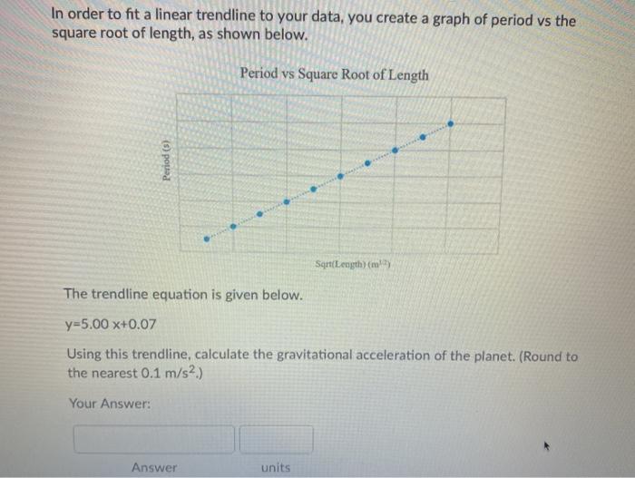 Solved In order to fit a linear trendline to your data, you | Chegg.com