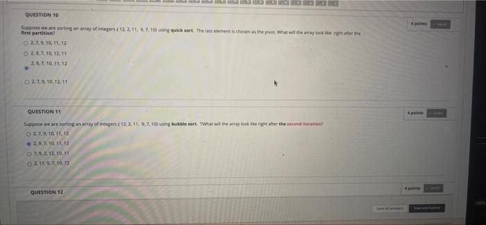 Solved QUESTION 10 4 pm Suppose we are sorting an array of | Chegg.com