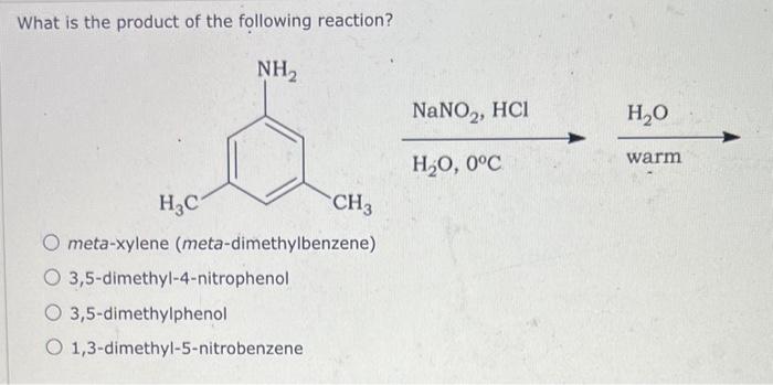 Solved What is the product of the following reaction? | Chegg.com