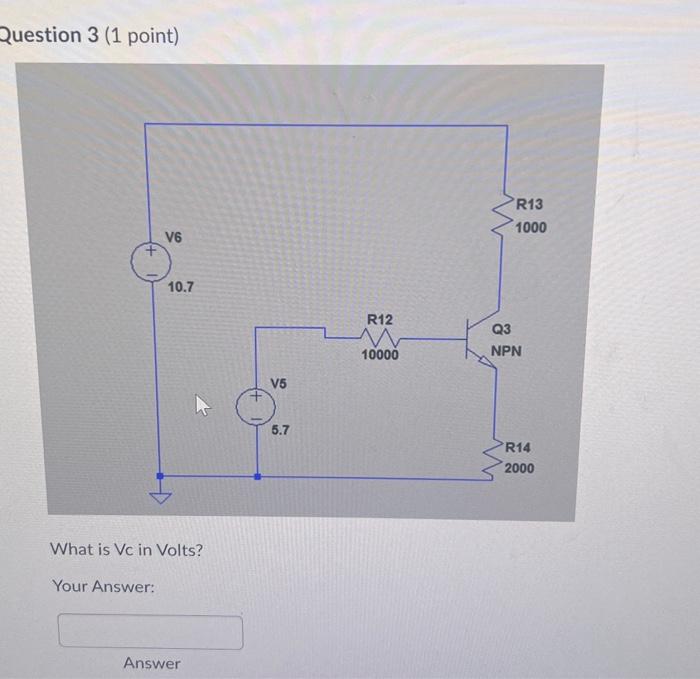 Solved Question 3 (1 point) | Chegg.com