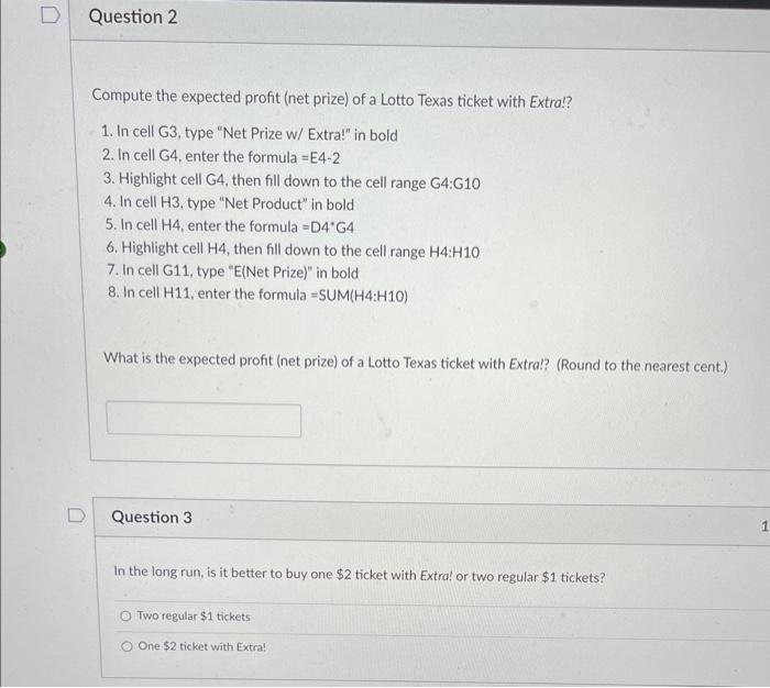 Solved Compute The Expected Value Of A Lotto Texas Ticket 3100