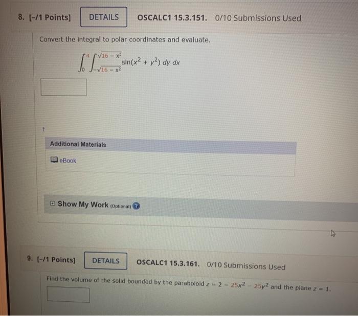 Solved 8. [-/1 Points) DETAILS OSCALC1 15.3.151.0/10 | Chegg.com Solved 8. [-/1 Points) DETAILS OSCALC1 15.3.151.0/10 | Chegg.com
