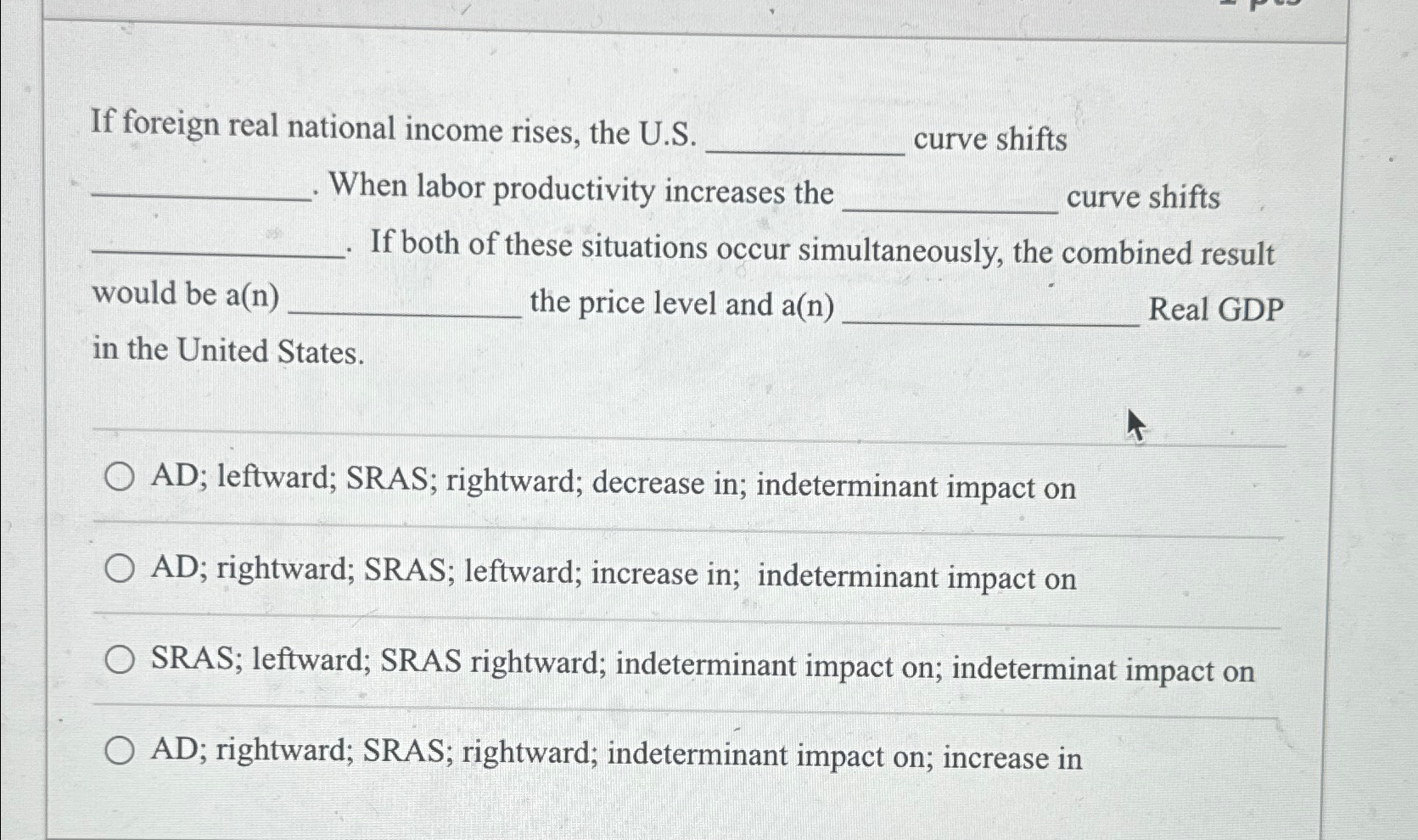Solved If foreign real national income rises, the U.S curve | Chegg.com