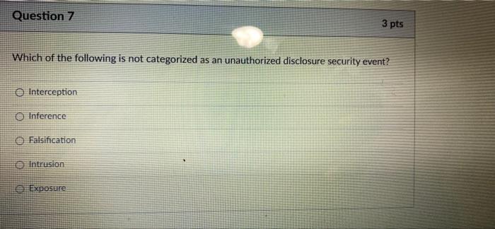 Solved Question 7 3 pts Which of the following is not | Chegg.com