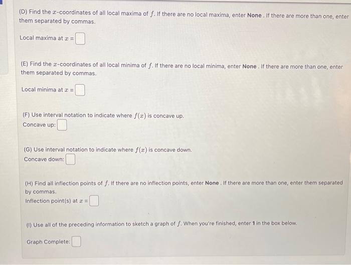 Suppose that f(x)=x3−9x2−2. (A) Find all critical | Chegg.com